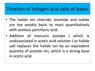 Non aqueous titration | PPTX