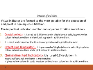 Non aqueous titration | PPTX