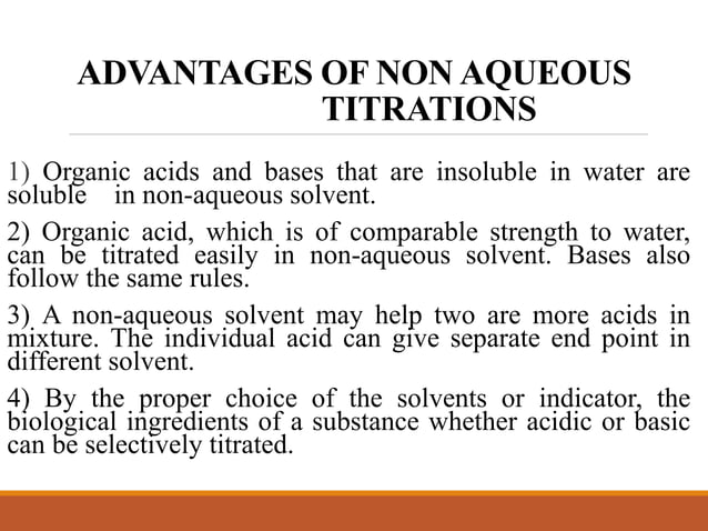 Non aqueous titration | PPTX