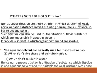 Non aqueous titration | PPTX