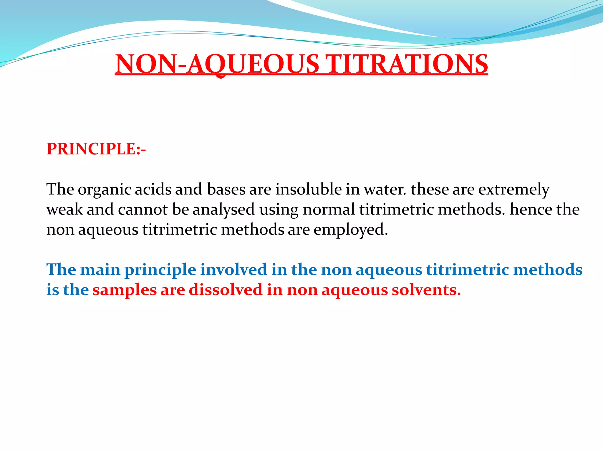 Non aqueous titration | PPTX