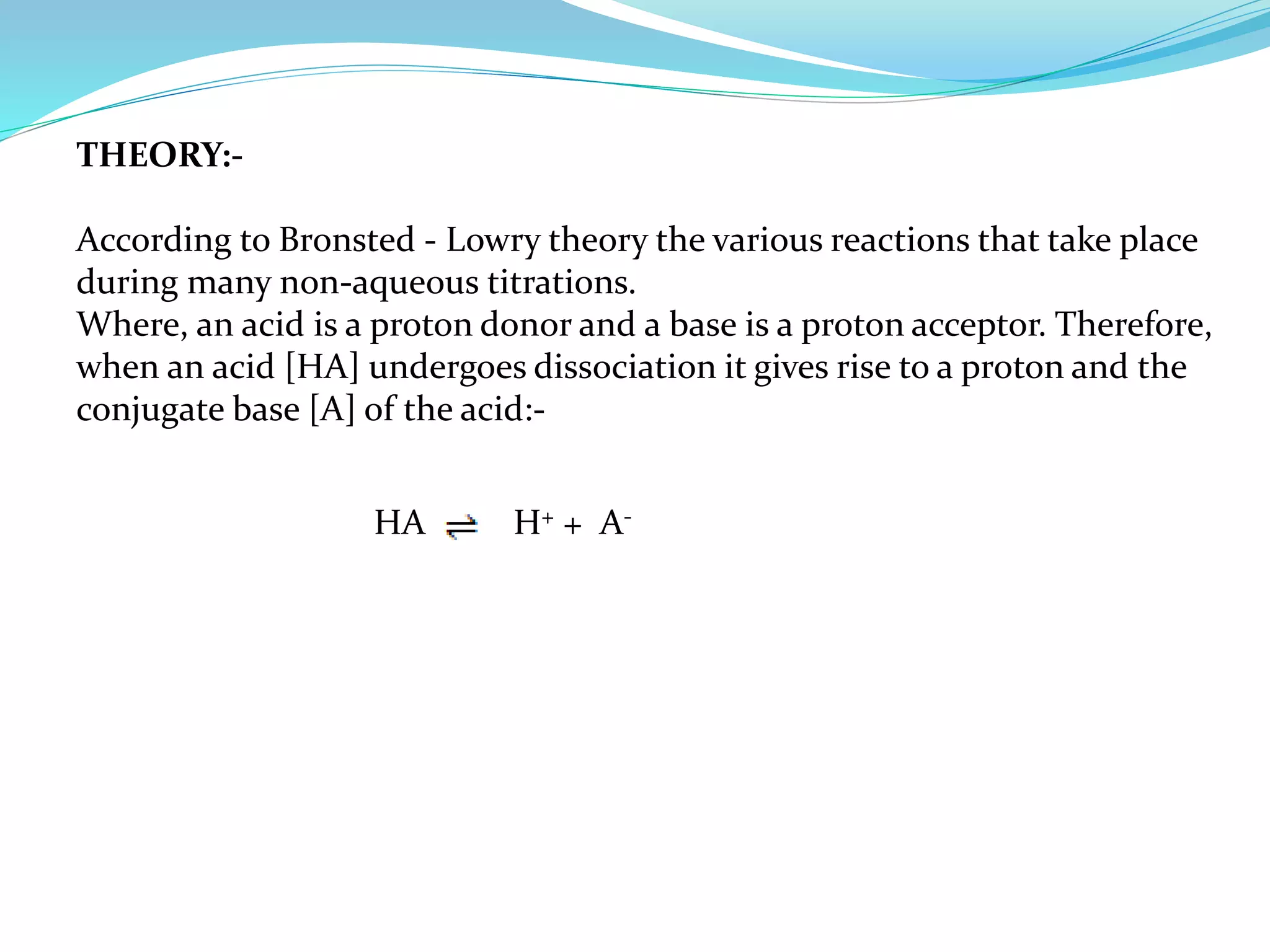Non aqueous titration | PPTX