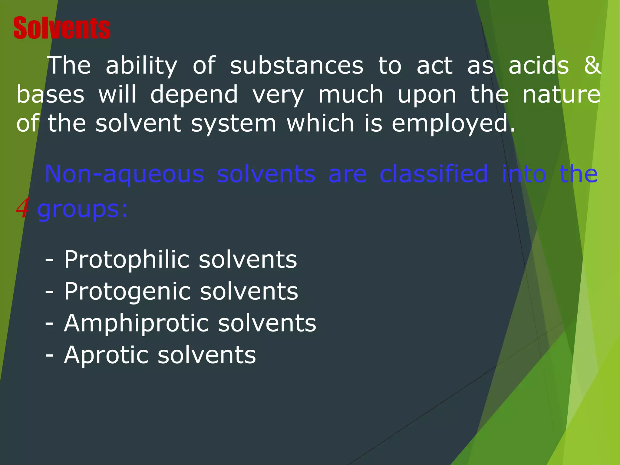 Non aqueous titration- Pharmaceutical Analysis | PPT