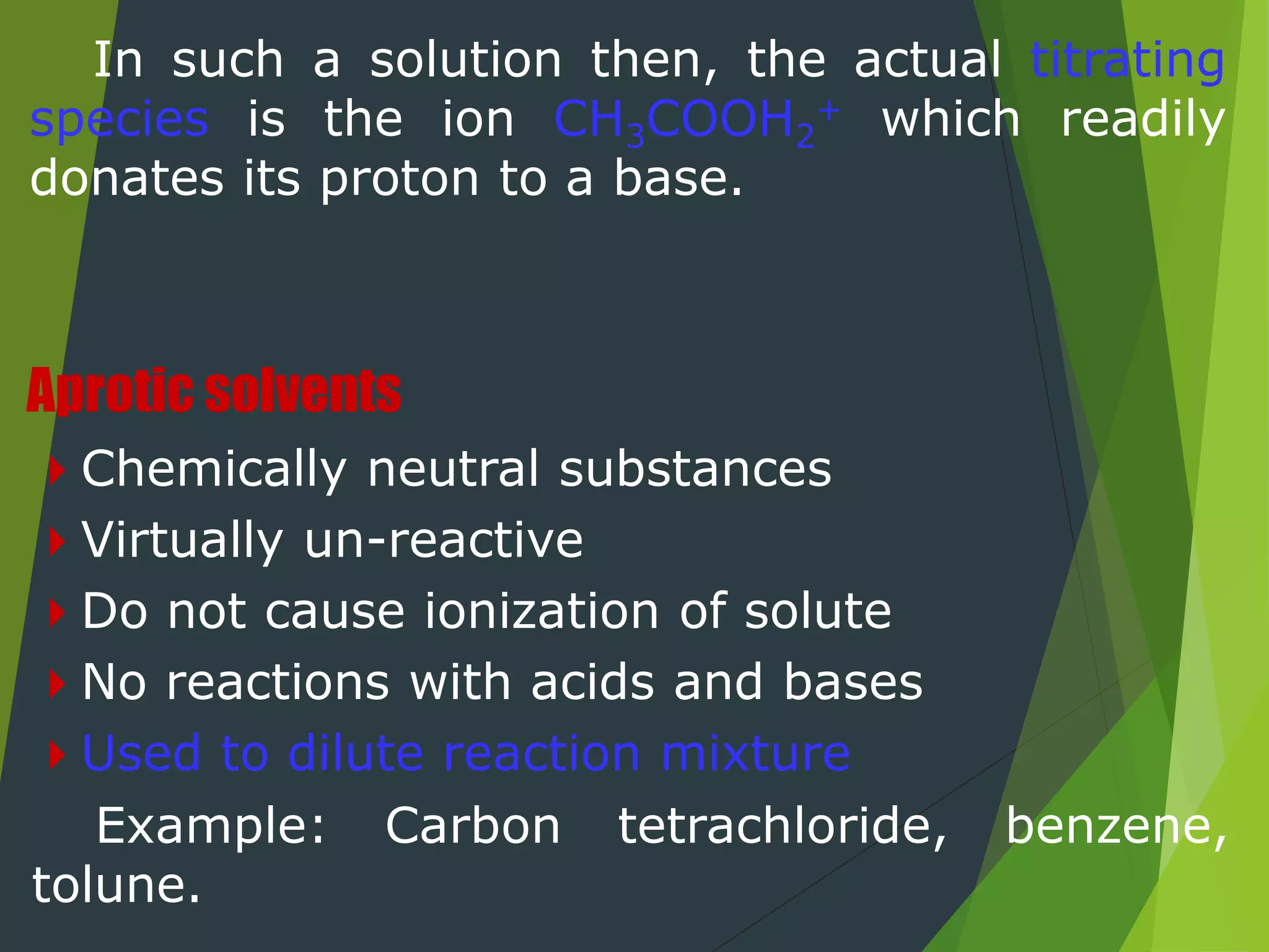 Non aqueous titration- Pharmaceutical Analysis | PPT