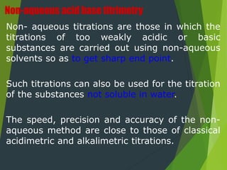 Non aqueous titration- Pharmaceutical Analysis | PPT