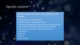 Non aqueous titration | PPTX