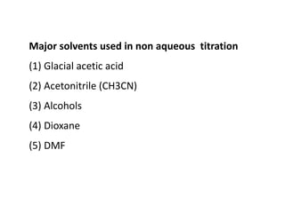 Non aqueous titration | PPTX
