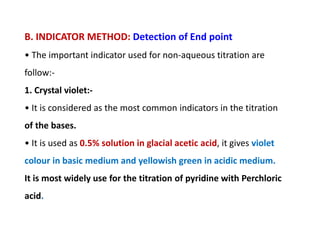 Non aqueous titration | PPTX