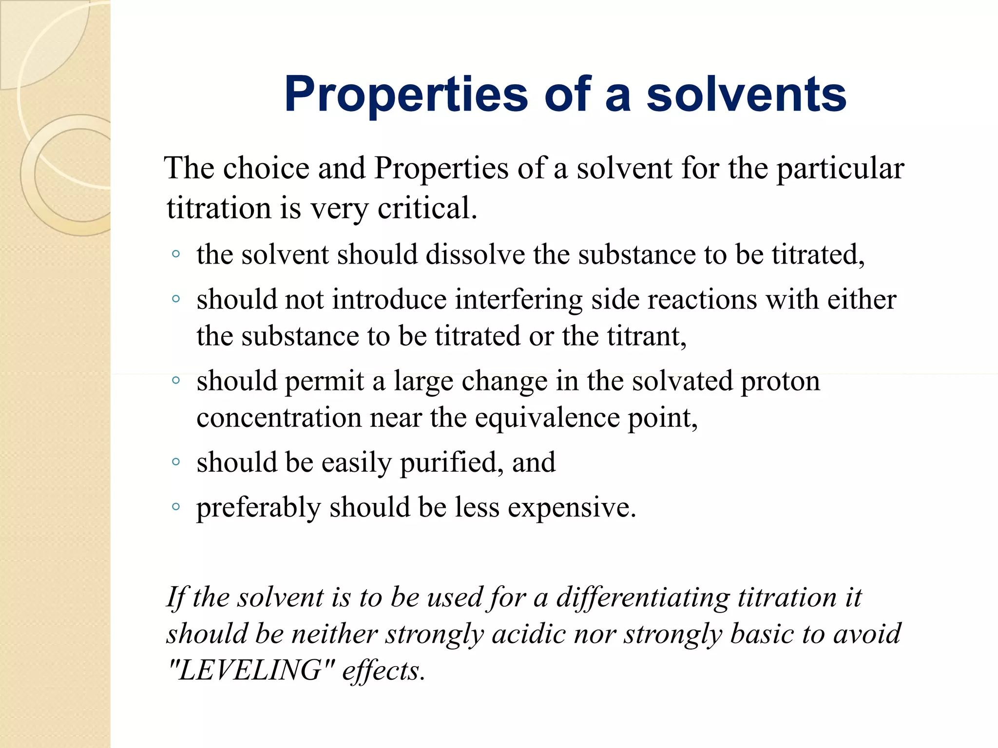 Non Aqueous Titration- by Dr. A. Amsavel | PDF
