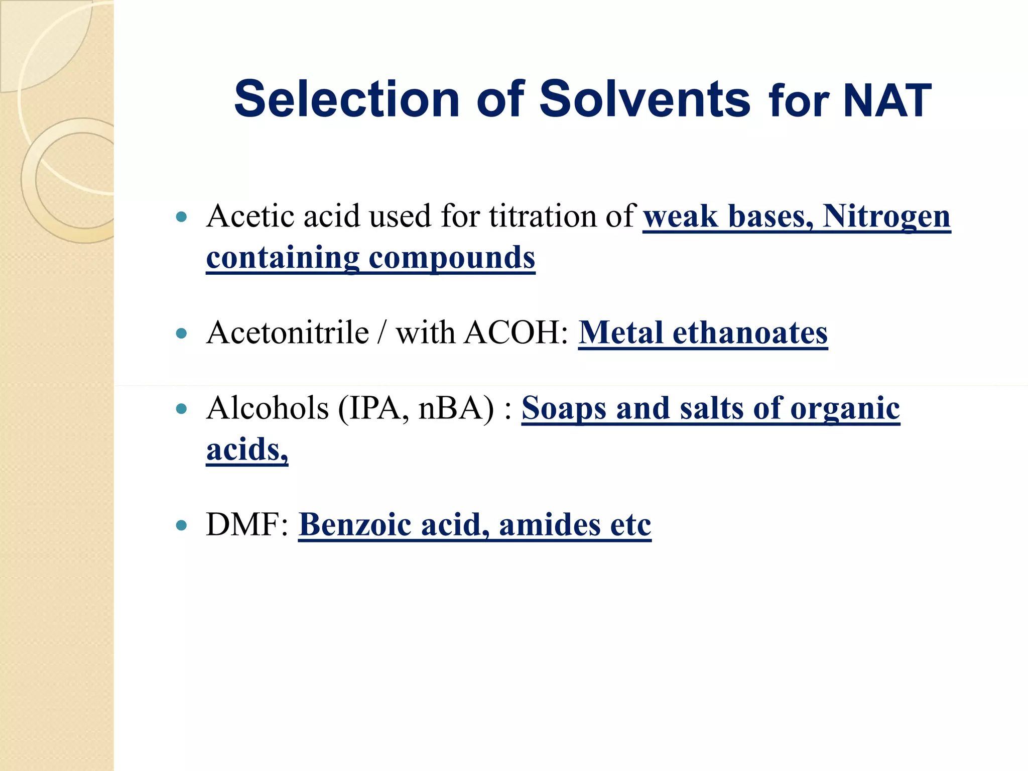 Non Aqueous Titration- by Dr. A. Amsavel | PDF