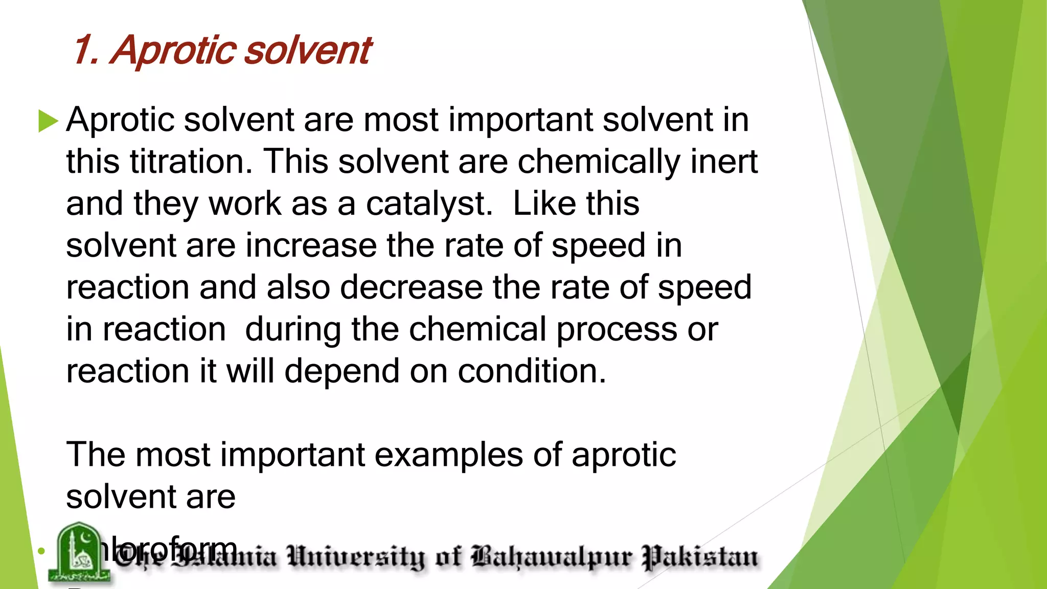 Non aqueous titration (AB-Production) IUB-BWP | PPTX