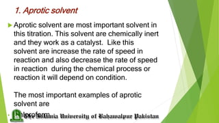 Non aqueous titration (AB-Production) IUB-BWP | PPTX