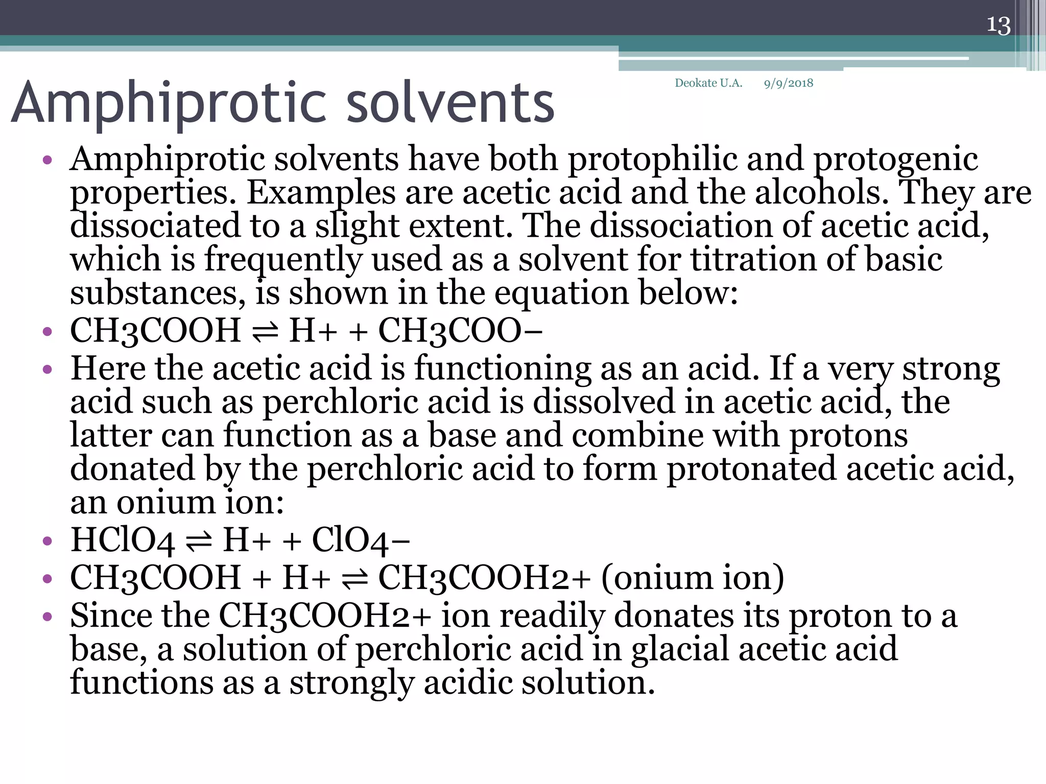Non aqueous titrations | PPTX