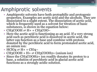 Non aqueous titrations | PPTX