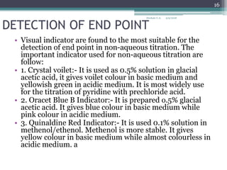 Non aqueous titrations | PPTX