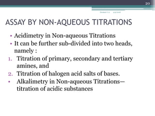 Non aqueous titrations | PPTX