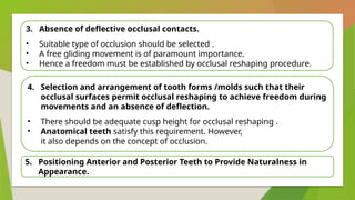 Non Balanced Occlusion in prosthodontics | PPTX