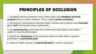 Non Balanced Occlusion in prosthodontics | PPTX
