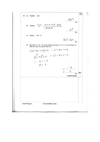 Non calculator paper 3 a model solution | PDF | Fitness and Exercise ...