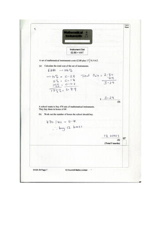 Non calculator paper 3 a model solution | PDF | Fitness and Exercise ...