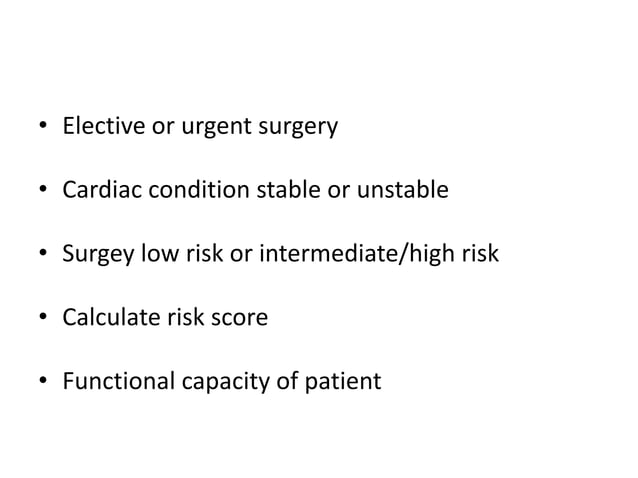 Non cardaic surgery preoperative cardiac evaluation aha esc guideline ...