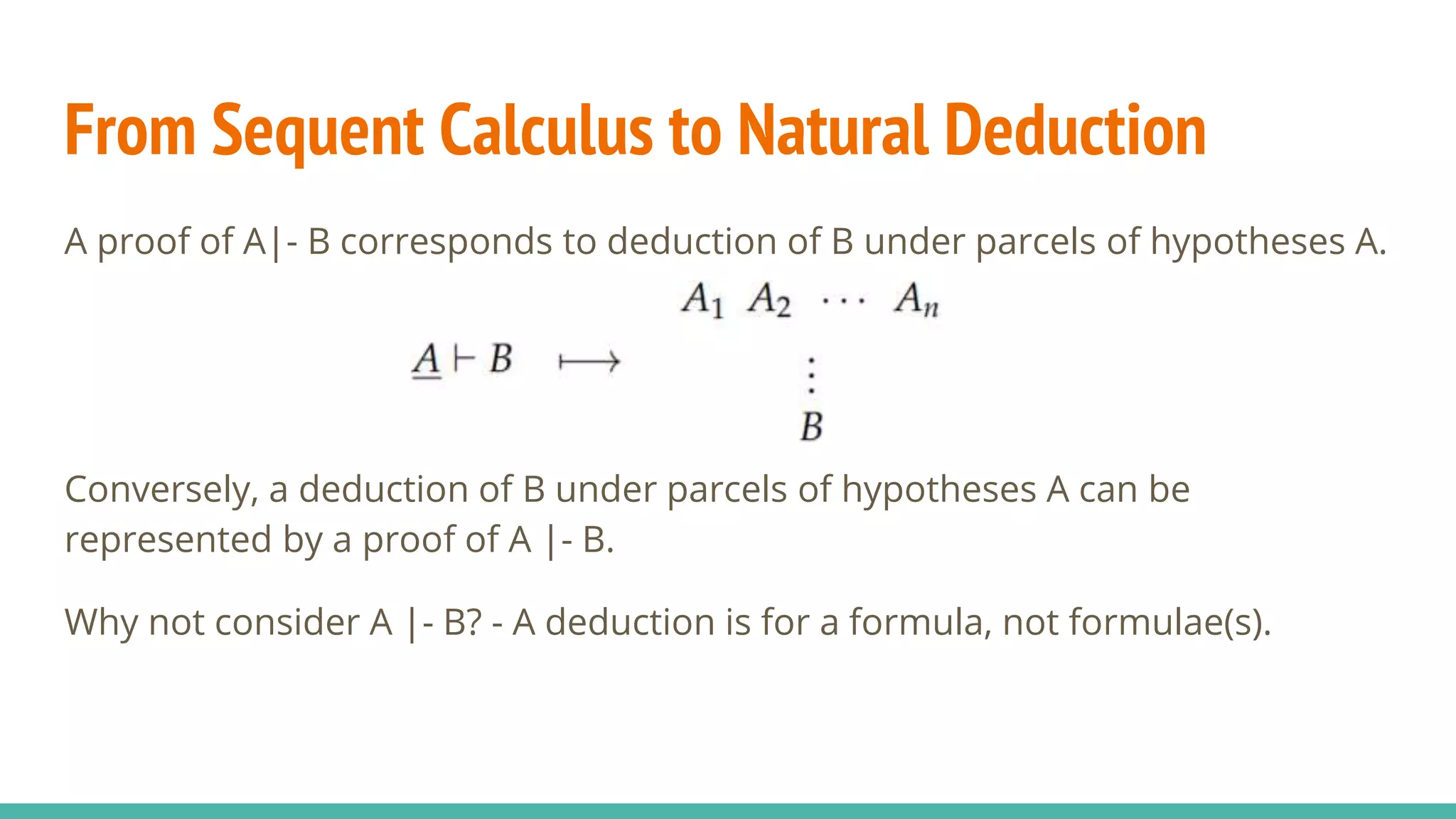 Sequent Calculus Natural Deduction. Overview and Translation process ...