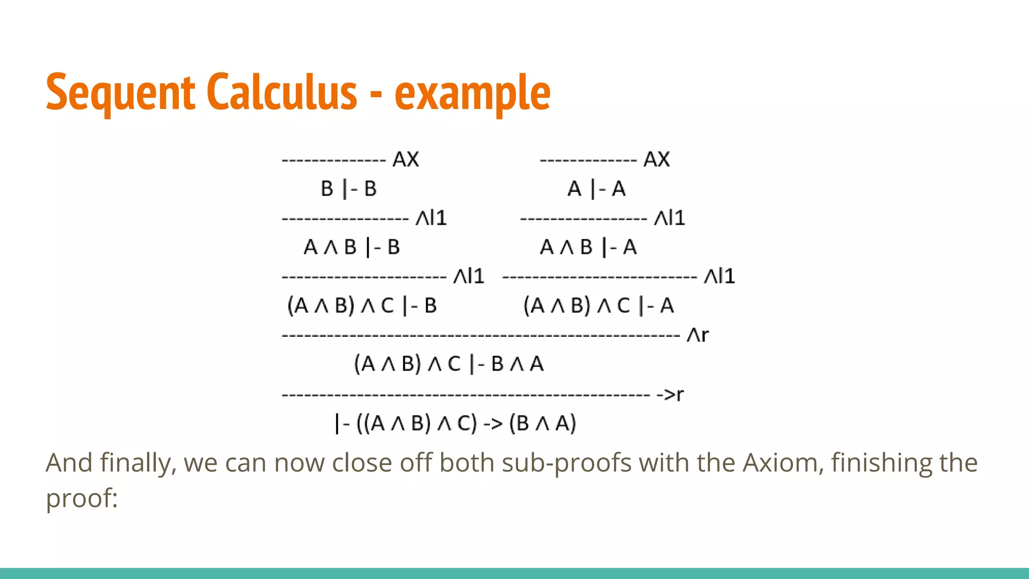 Sequent Calculus Natural Deduction. Overview and Translation process ...