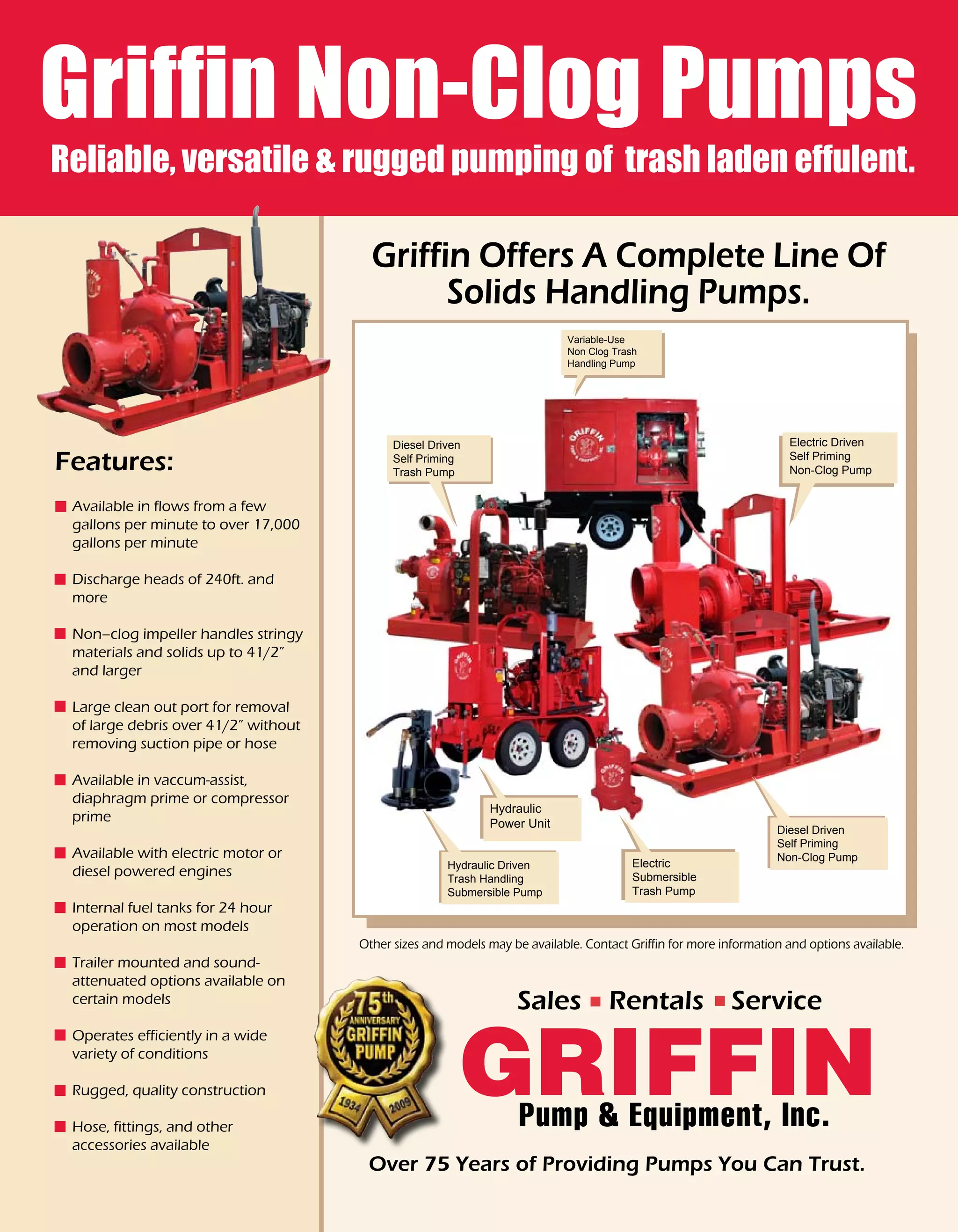 Non-clog dewatering pump cut sheet created in Adobe InDesign by Terry S ...