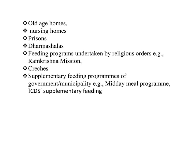 Non commercial TYPEs OF FOOD SERVICE ESTBLISHMENTS | PPTX | Dining Out ...