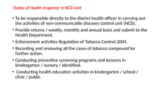 Non Communicable Disease.The NSP-NCD 2016-2025 has five main ...