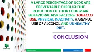 Noncommunicable disease prevention and control | PPT