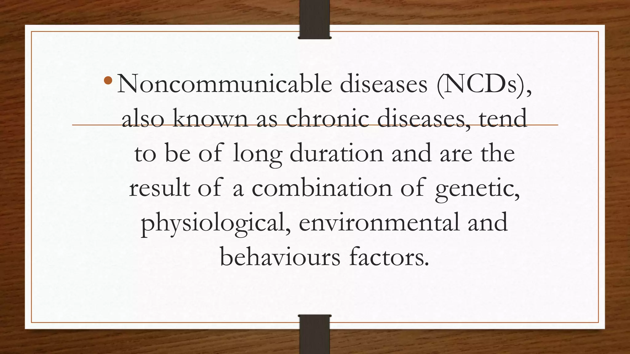 Noncommunicable diseases | PPTX