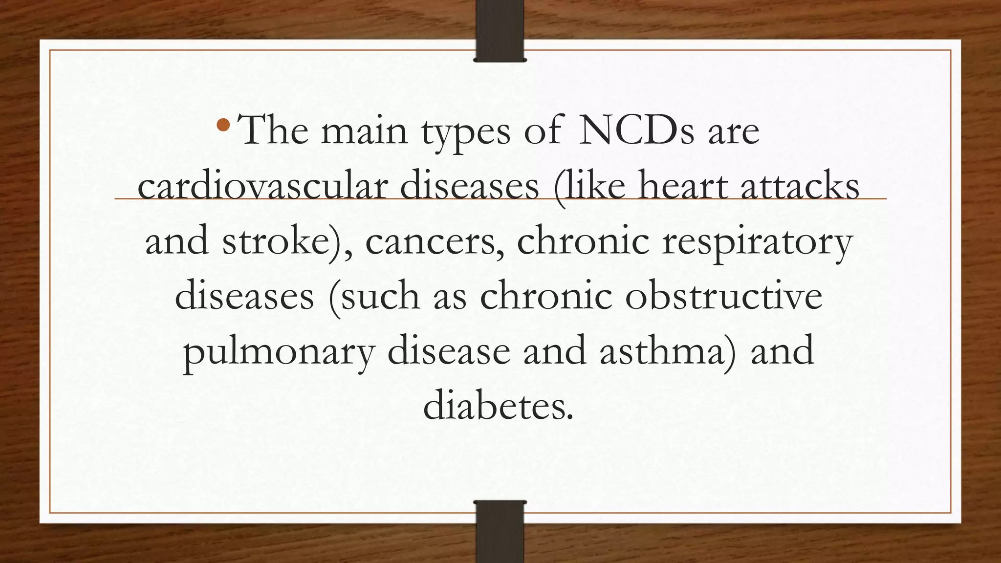 Noncommunicable diseases | PPTX
