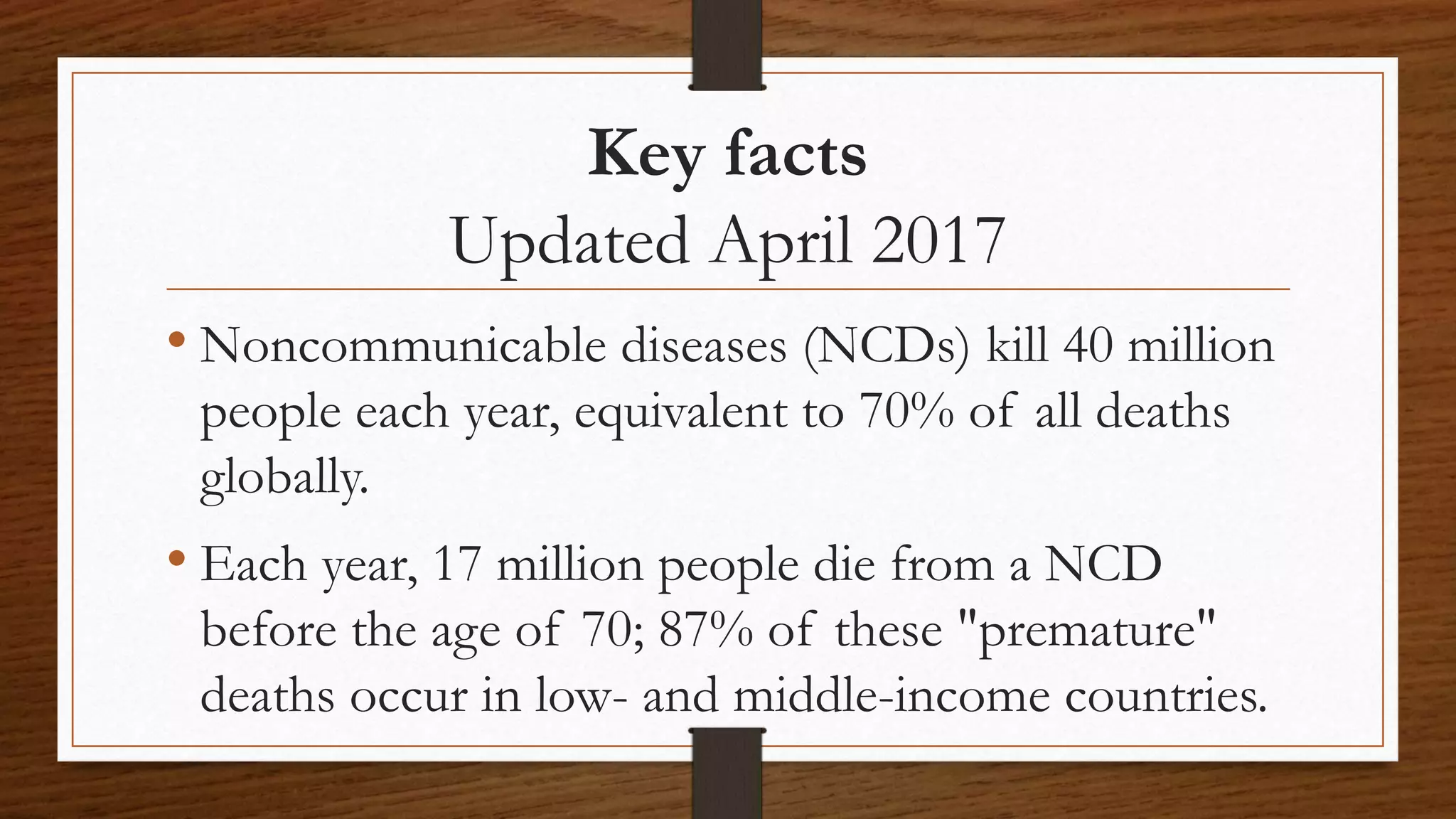 Noncommunicable diseases | PPTX