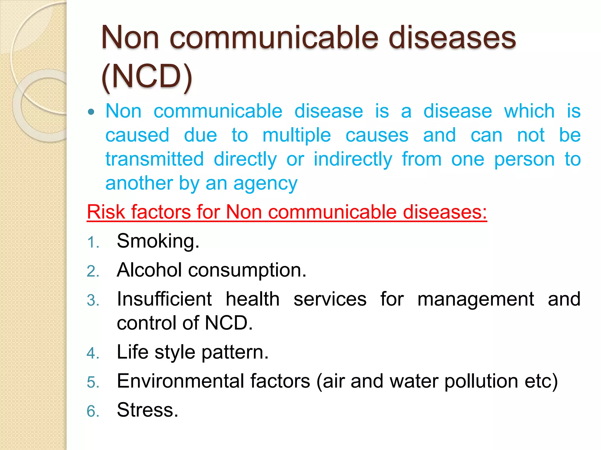 Non communicable diseases | PPTX