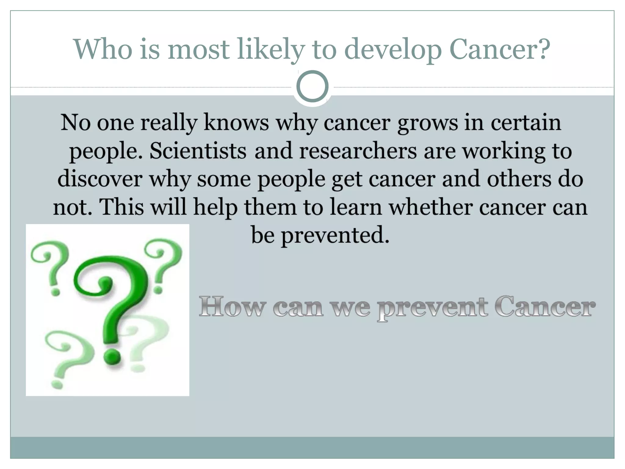 Non communicable diseases cancer | PPT