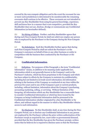 Non competition agreement | DOC