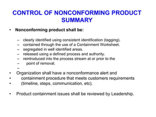 Non confirming products | PPT