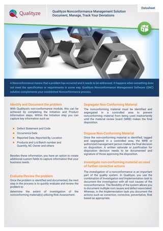 Non conformance Management and Tracking software | PDF