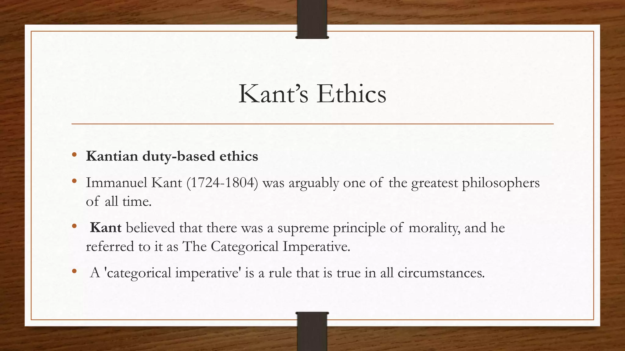 Non consequentialist theories | PPTX