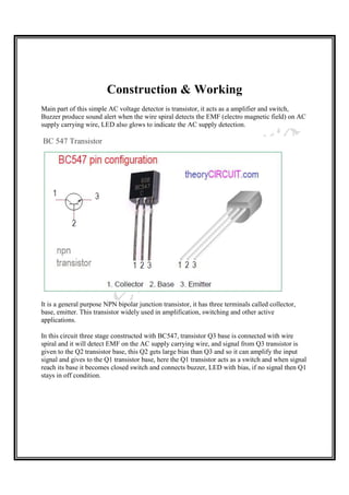Non contact ac tester project report | PDF