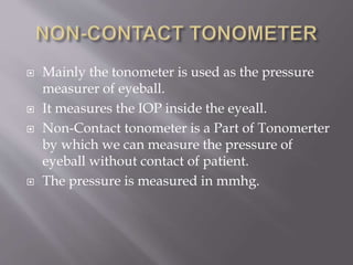 Non contact tonometer ppt | PPT