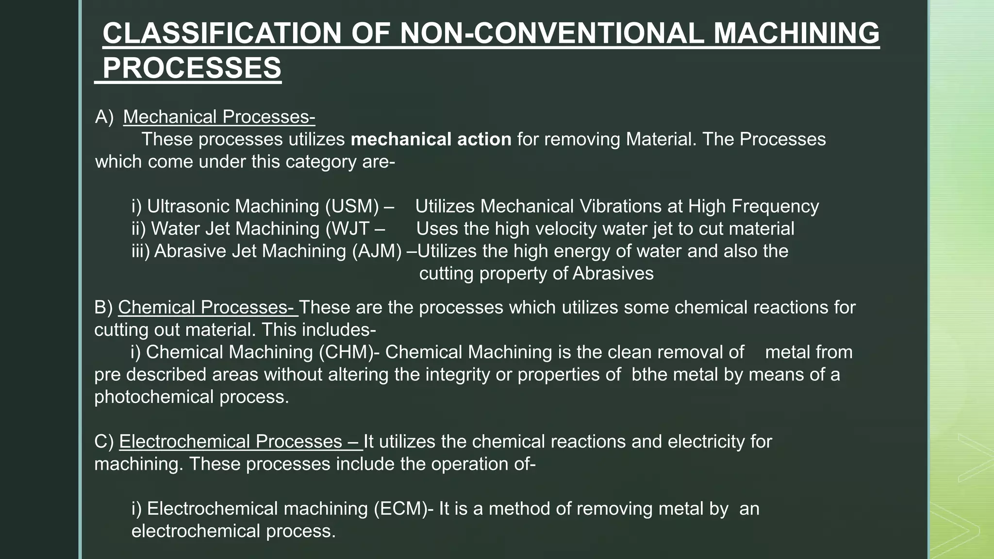 Non conventional Machining processes For B.Tech Mechanical Engineering | PPT