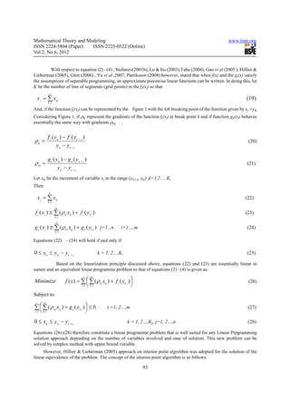 Nonconvex separable programming problem for optimal raw material mix in flexible polyurethane ...