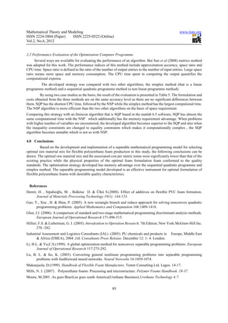 Nonconvex separable programming problem for optimal raw material mix in flexible polyurethane ...