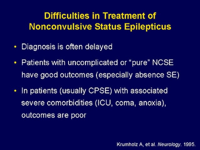 Non convulsive status epilepticus clinical features, diagnosis | PPTX