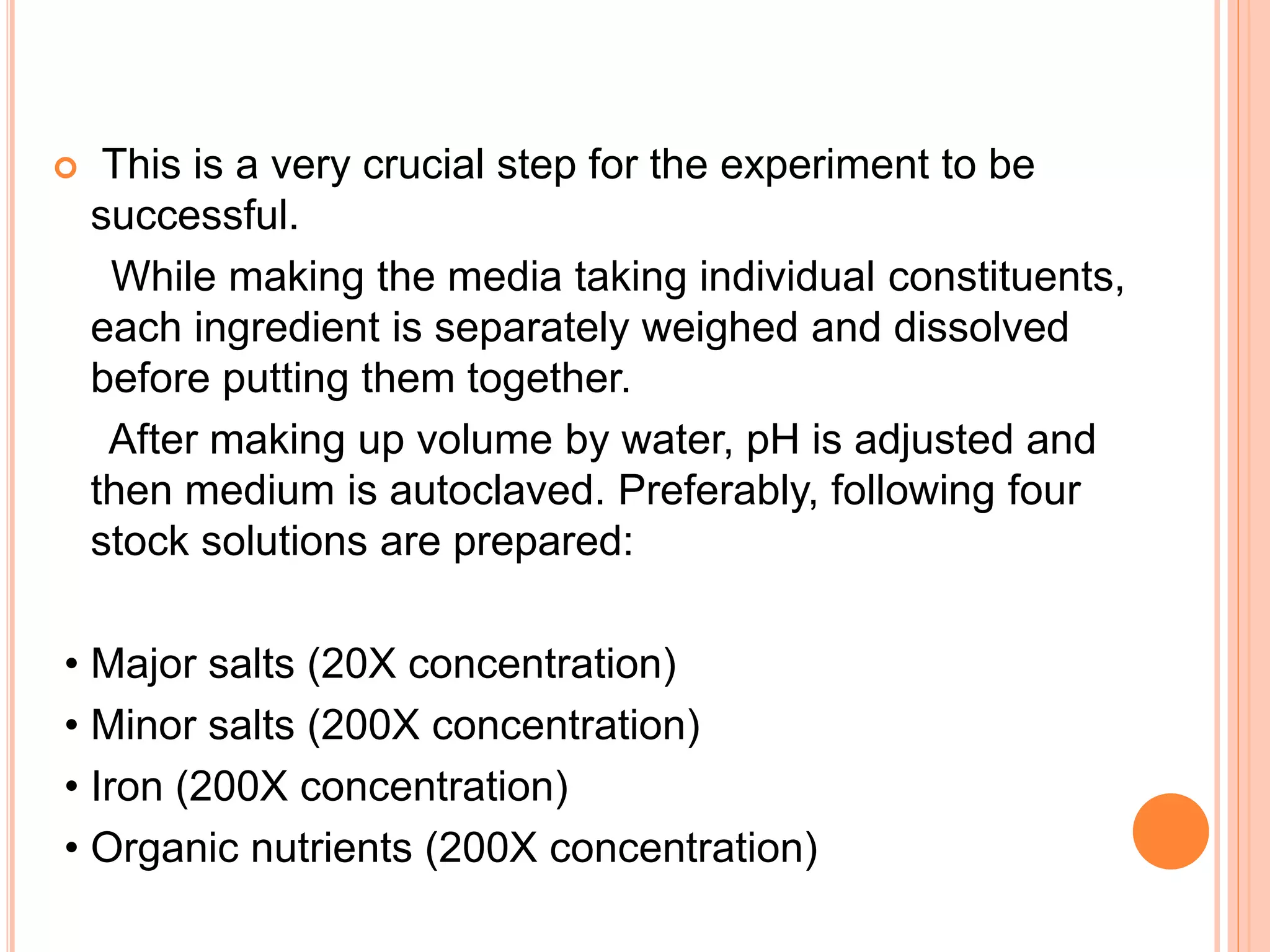 Preparation of plant tissue culture media,types and Sterilization | PPTX