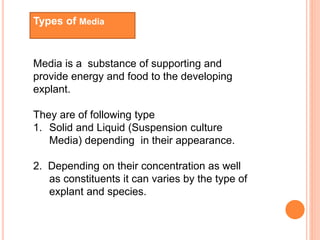 Preparation of plant tissue culture media,types and Sterilization | PPTX