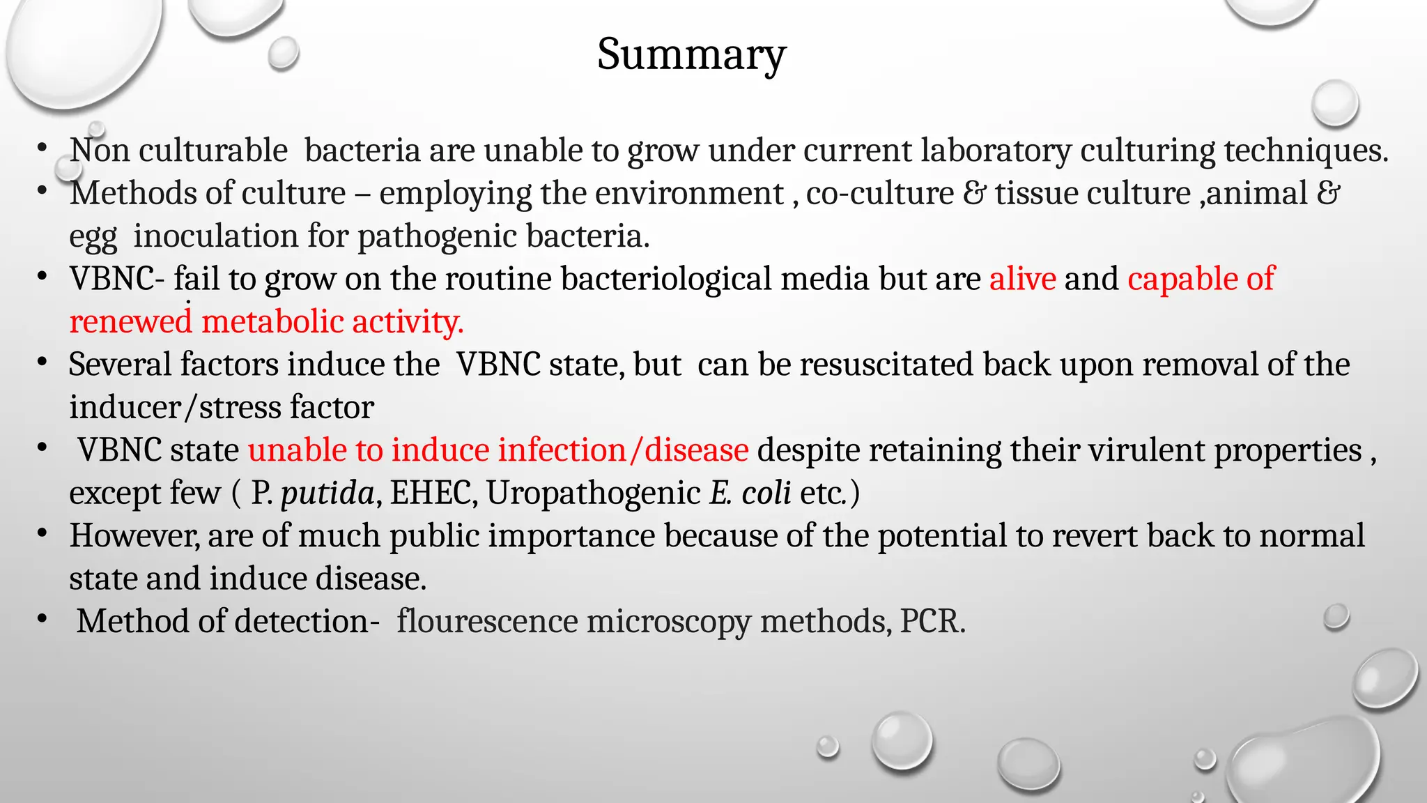 Non cultivable bacteria in microbiology 1 | PPTX