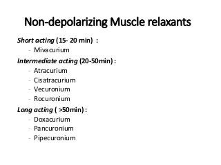 Nondepolarizing muscle relaxants | PPTX